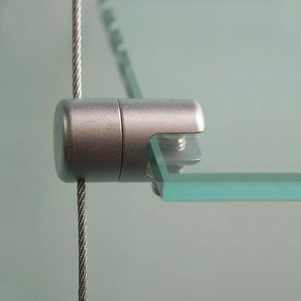 Multi-Position Support for Cable Suspended Panels or Shelves