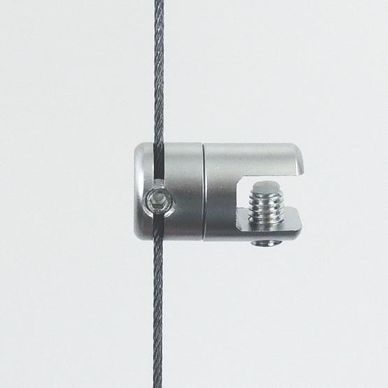 Multi-Position Support for Cable Suspended Panels or Shelves