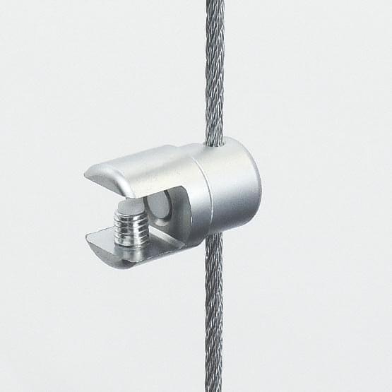 Adjustable Support for Cable Suspended Panels and Shelves