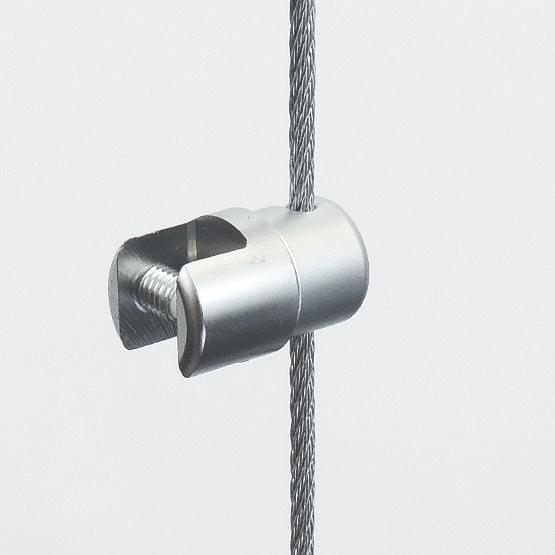Adjustable Support for Cable Suspended Panels and Shelves