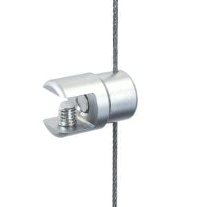 Adjustable Support for Cable Suspended Panels and Shelves