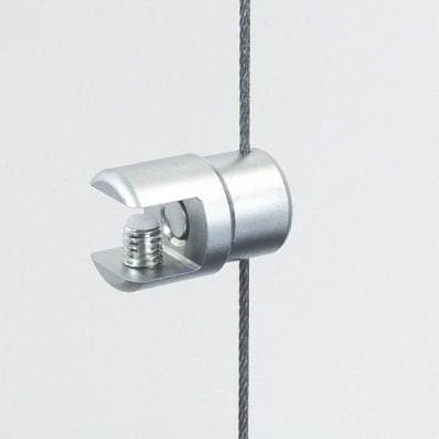 Adjustable Support for Cable Suspended Panels and Shelves
