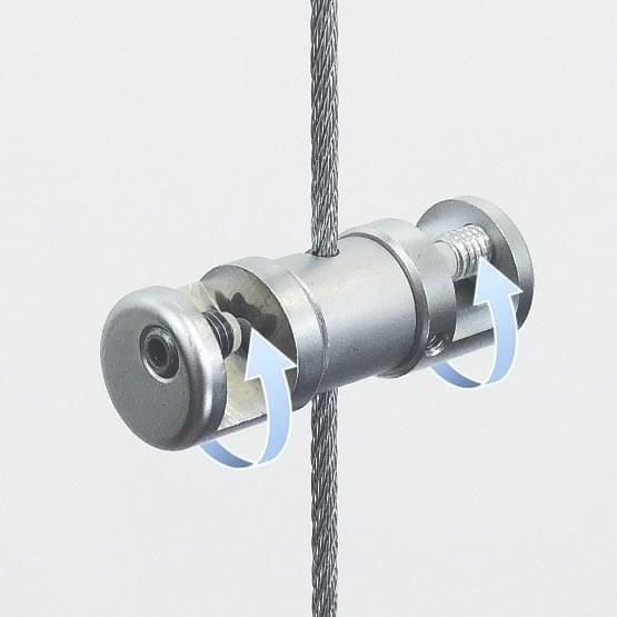 Multi-Position Support for Cable Suspended Panels up to 1/4" thick