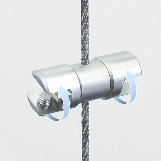 Adjustable Support for Cable Suspended Panels and Shelves