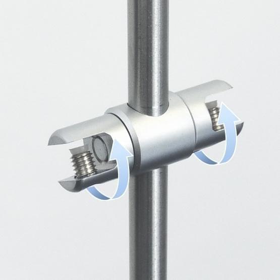 Multi-Position Support for Rod Suspended Panels or Shelves