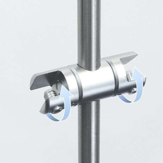 Multi-Position Support for Rod Suspended Panels or Shelves