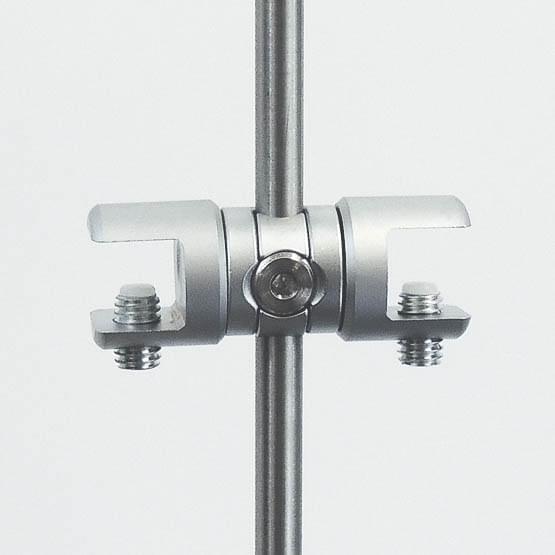 Multi-Position Support for Rod Suspended Panels or Shelves