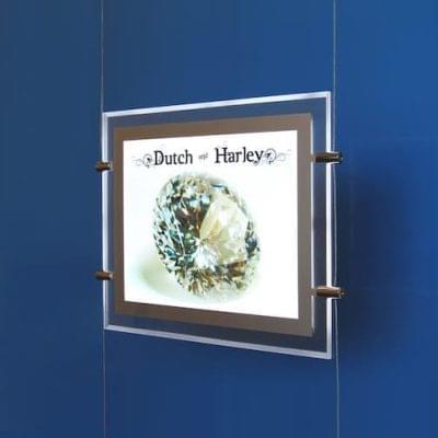 Clear Acrylic LED Light Display with Glowing Edges – Landscape