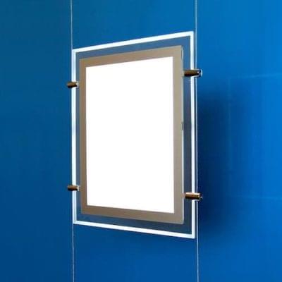 Clear Acrylic LED Light Display with Glowing Edges – Portrait