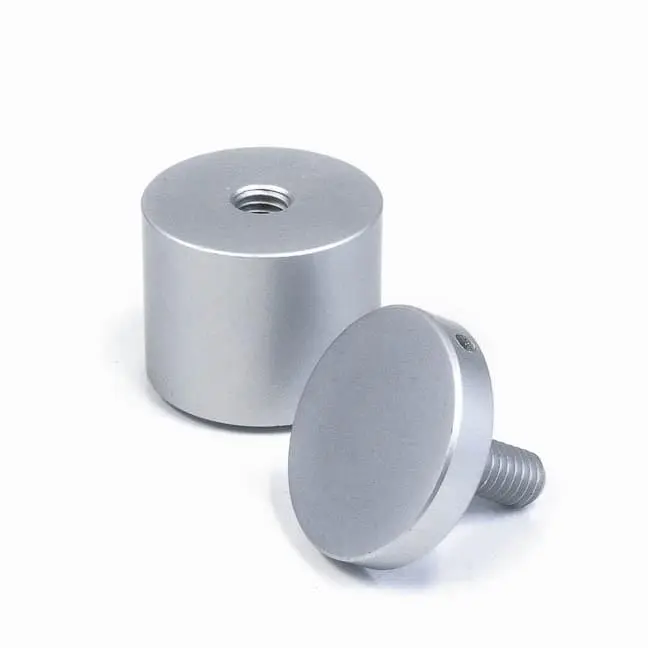 Sign Standoffs with M6 Stud-Cap – 1" Dia x 3/4" Aluminum Standoff