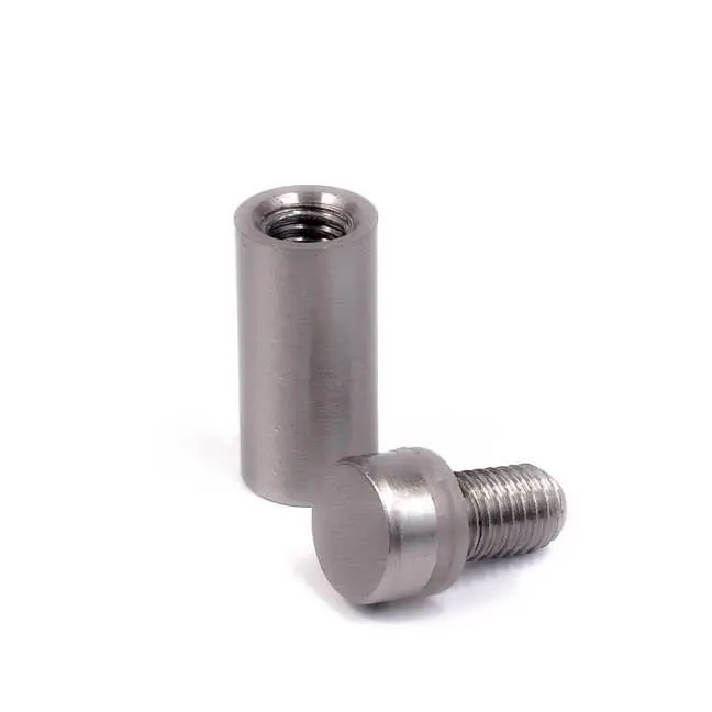 1/2" Dia. x 1" Brass Sign Standoff | 2-Part Standoff with M8 Stud-Cap