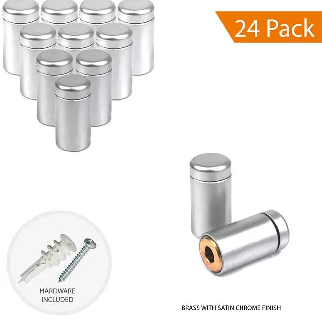 5/8" Dia. x 1" Sign Standoff Support / Hardware Kit — 50 Pcs