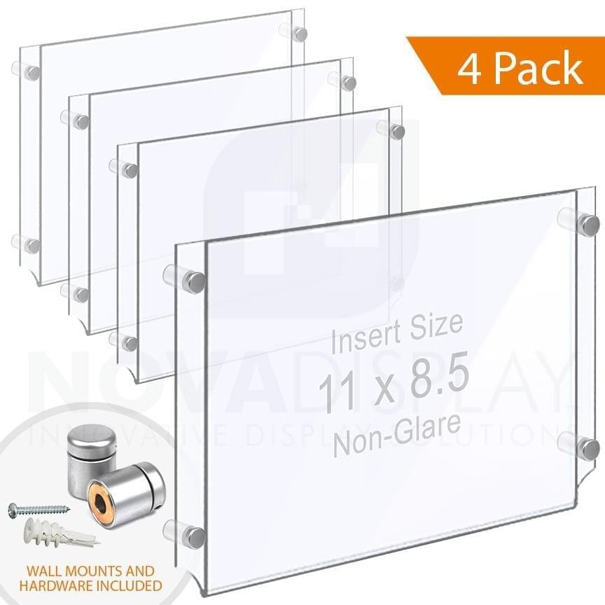 Wall Mounted Acrylic Poster Holder / Letter Size Non-Glare Acrylic Frame
