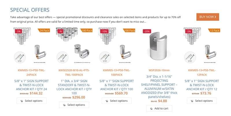 Special Promotional Discounts & Clearance | Nova Display Systems Store