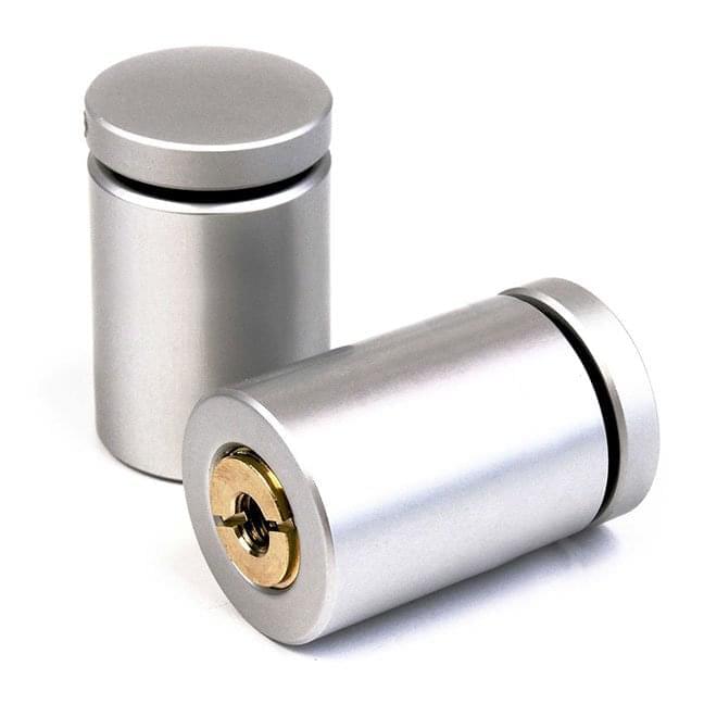 Sign Standoffs with M6 Stud-Cap – 1" Dia x 1-1/2" Aluminum Standoff