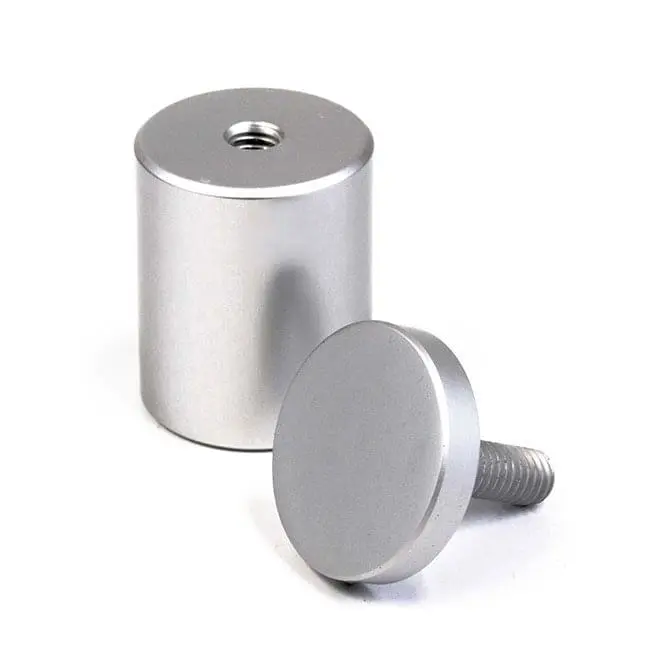 Sign Standoffs with M6 Stud-Cap – 1" Dia x 1-1/2" Aluminum Standoff