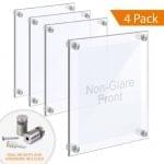 Acrylic Picture Frames with Non-Glare Front | Wall Mounted on Standoffs