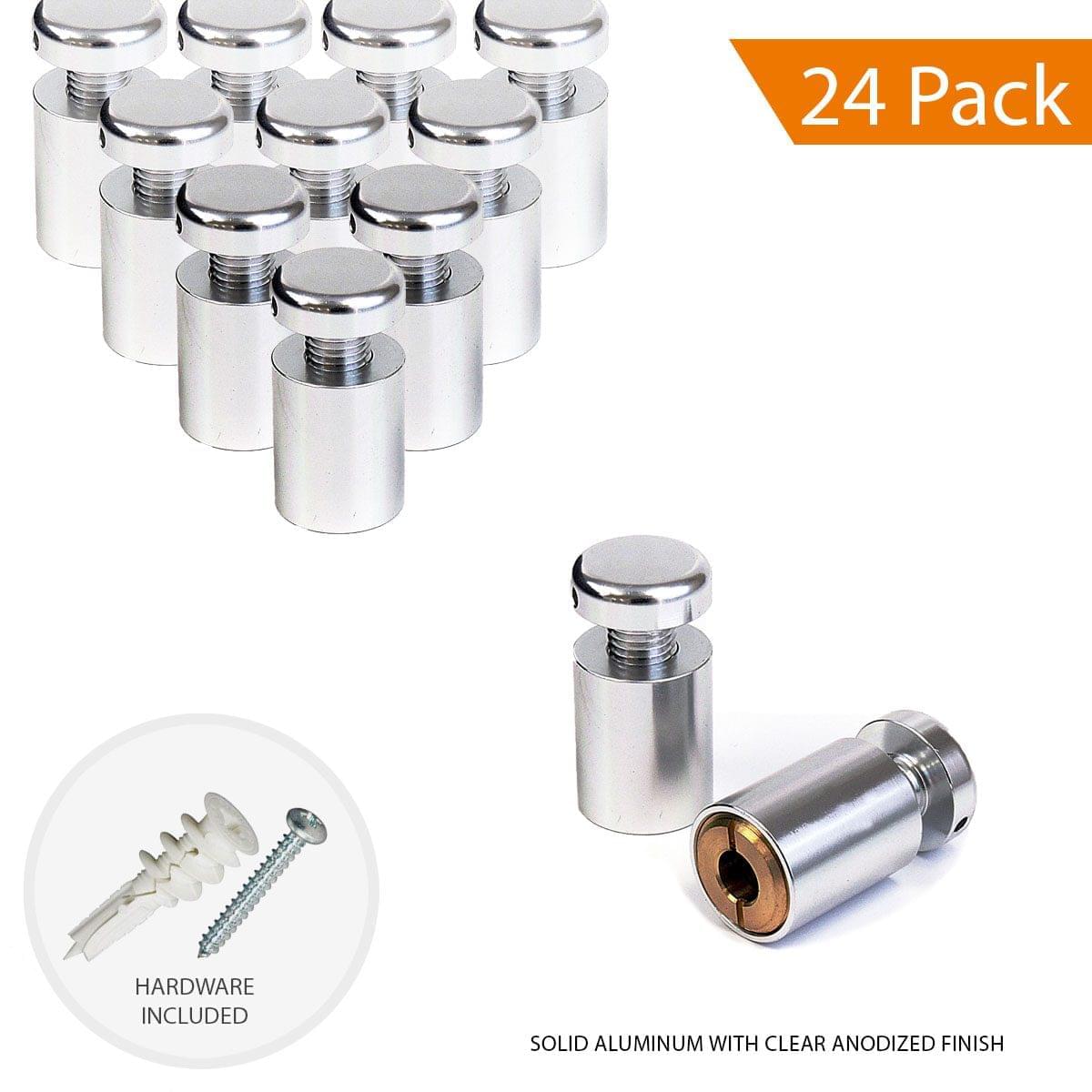 Sign Standoffs with M6 Stud-Cap – 5/8" Dia x 3/4" Aluminum Standoff