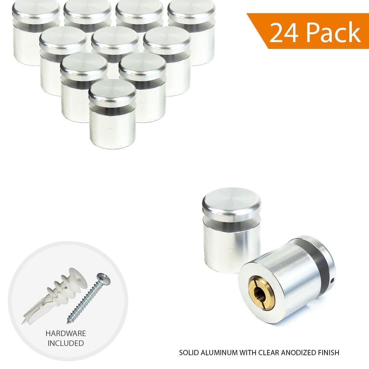 Sign Standoffs with M6 Stud-Cap – 1" Dia x 3/4" Aluminum Standoff