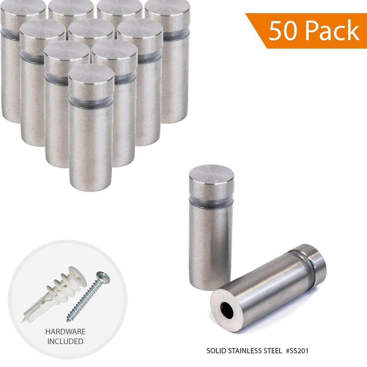 1/2" Dia. x 1" Sign Standoff — Stainless Steel Finish | Nova Display