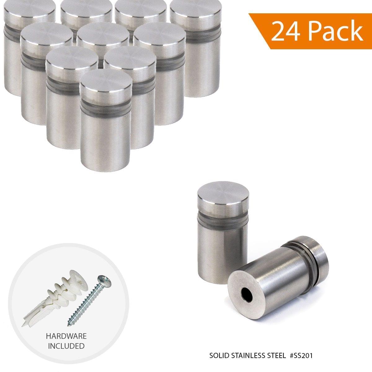 Sign Standoffs with M6 Stud-Cap – 5/8" Dia x 3/4" Aluminum Standoff