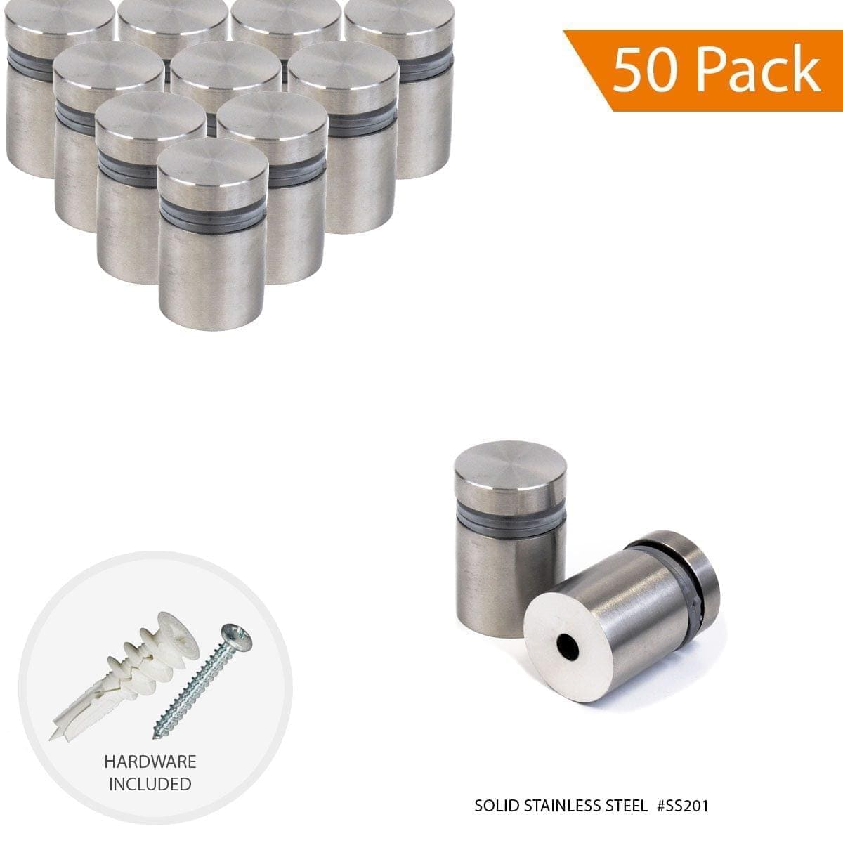 3/4" Dia. x 3/4" Sign Standoffs — Stainless Steel | Nova Display