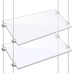 Cable Suspended Glass Shelving Kit with Tempered Glass Shelves