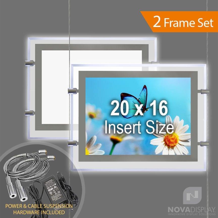 Clear Acrylic LED Light Display Frame with Glowing Edges – Portrait