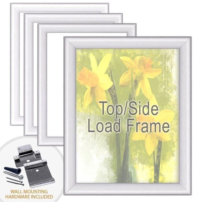 Wall Mounted Aluminum Poster Frames with Top/Side Load Option