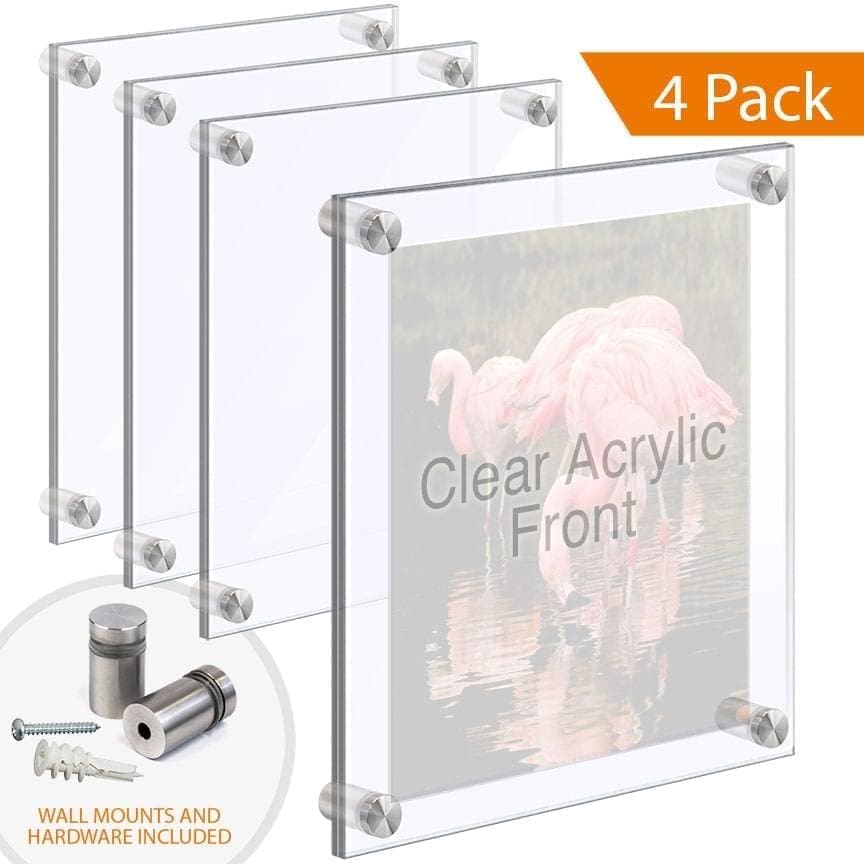 Acrylic Poster Frames with wall standoffs | Nova Display Systems Store