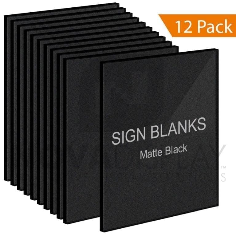 1/4" Matte Black Acrylic Sign Blanks without Holes | Laser-Cut Polished