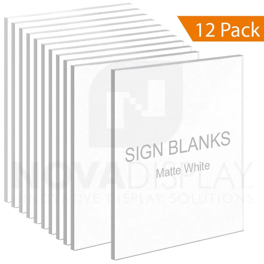 1/4" Matte White Acrylic Sign Blanks without Holes | Laser-Cut Polished