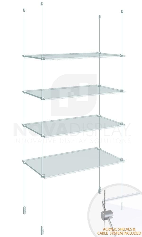 Cable/Rod Suspended Glass Shelves | Nova Display Systems Store