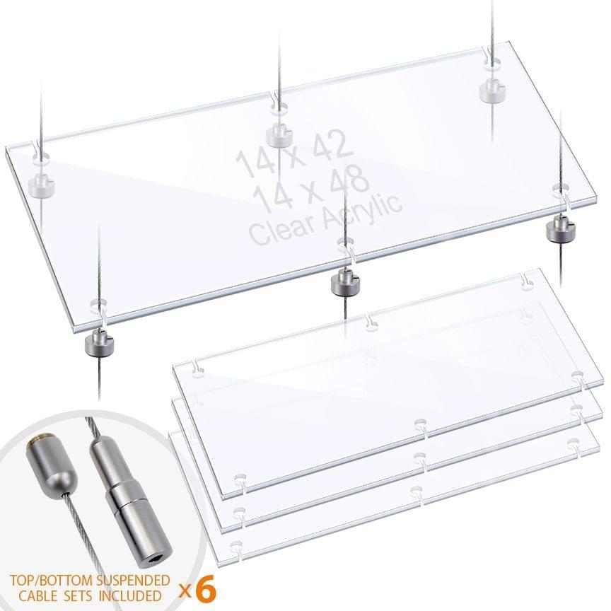 Acrylic Window Shelves | Cable/Rod Suspension | Shelf Hanging System