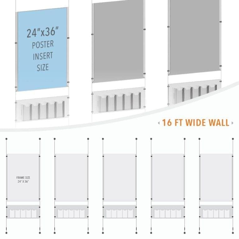 DC2302 Literature Wall Display – 16ft Wall | Display Concepts