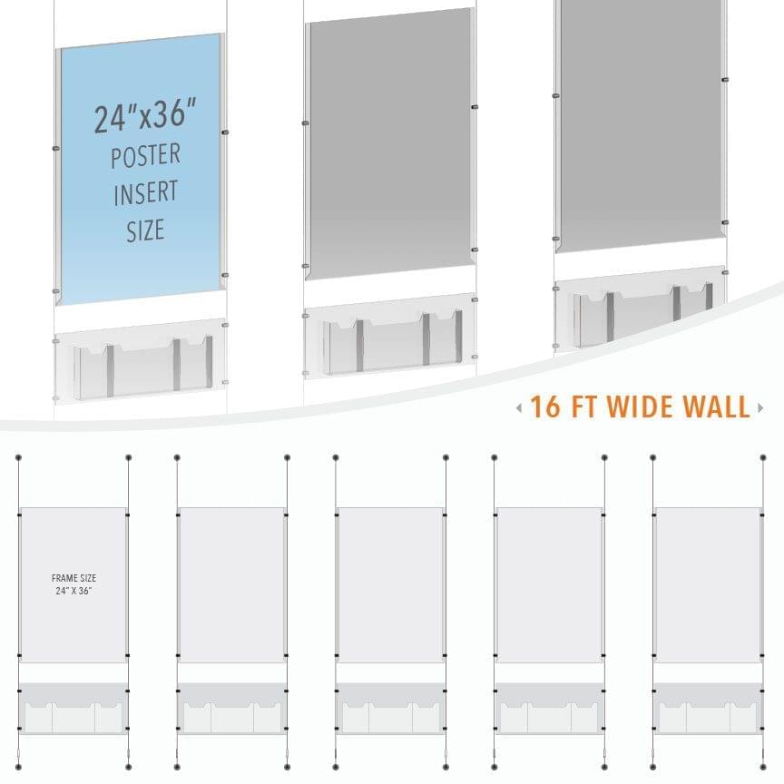 DC2303 Literature Wall Display – 16ft Wall | Display Concepts