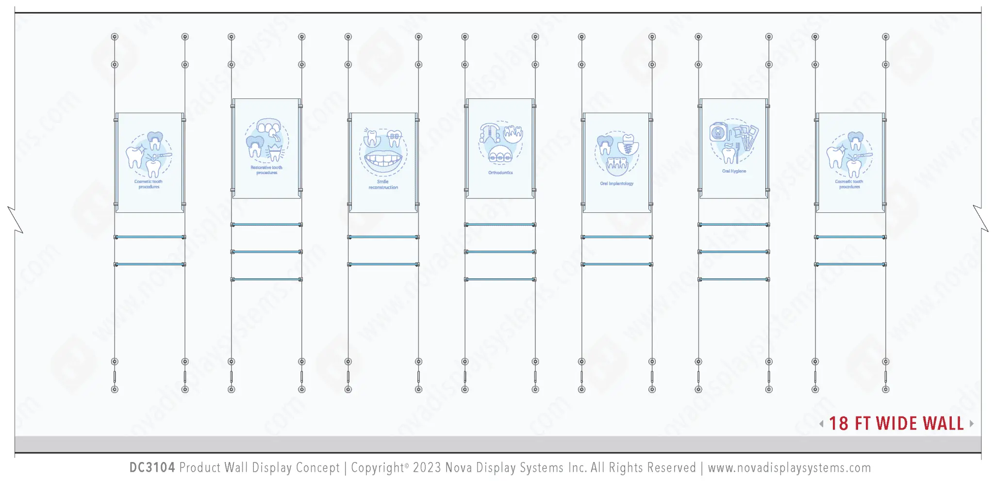 DC3104 Product Wall Display Concept – 18ft Wall | Display Ideas