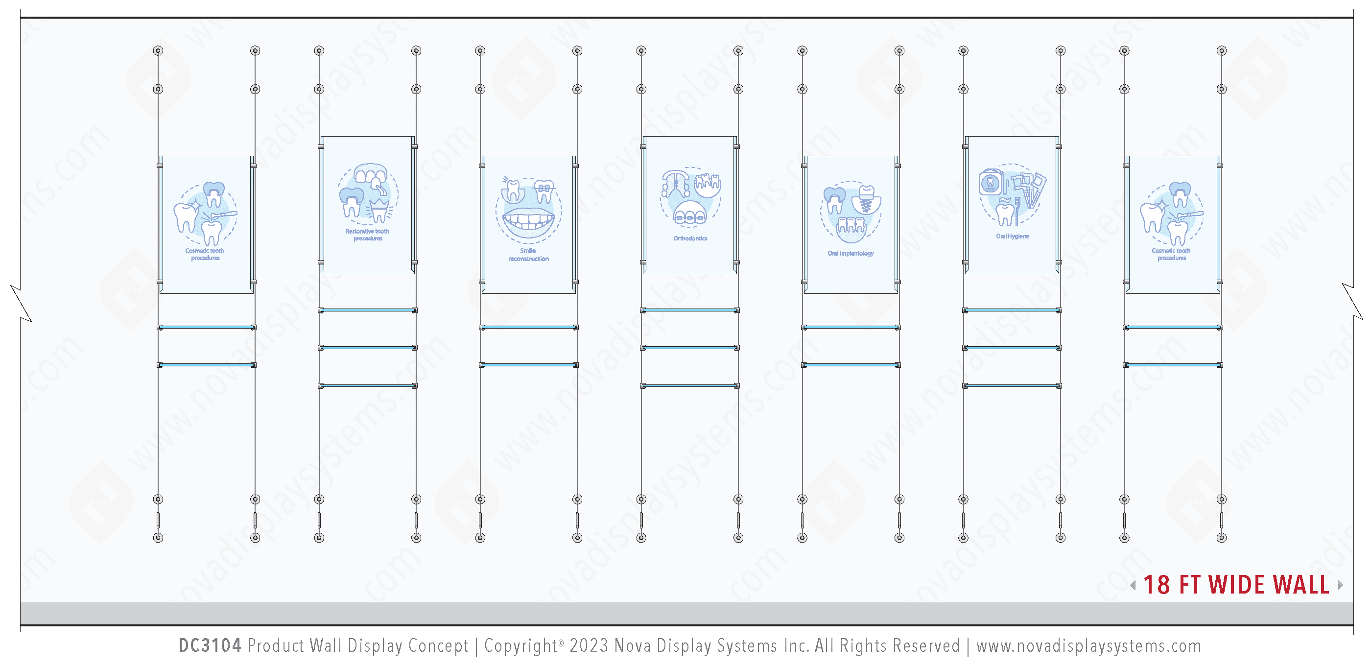 DC3104 Product Wall Display Concept – 18ft Wall | Display Ideas