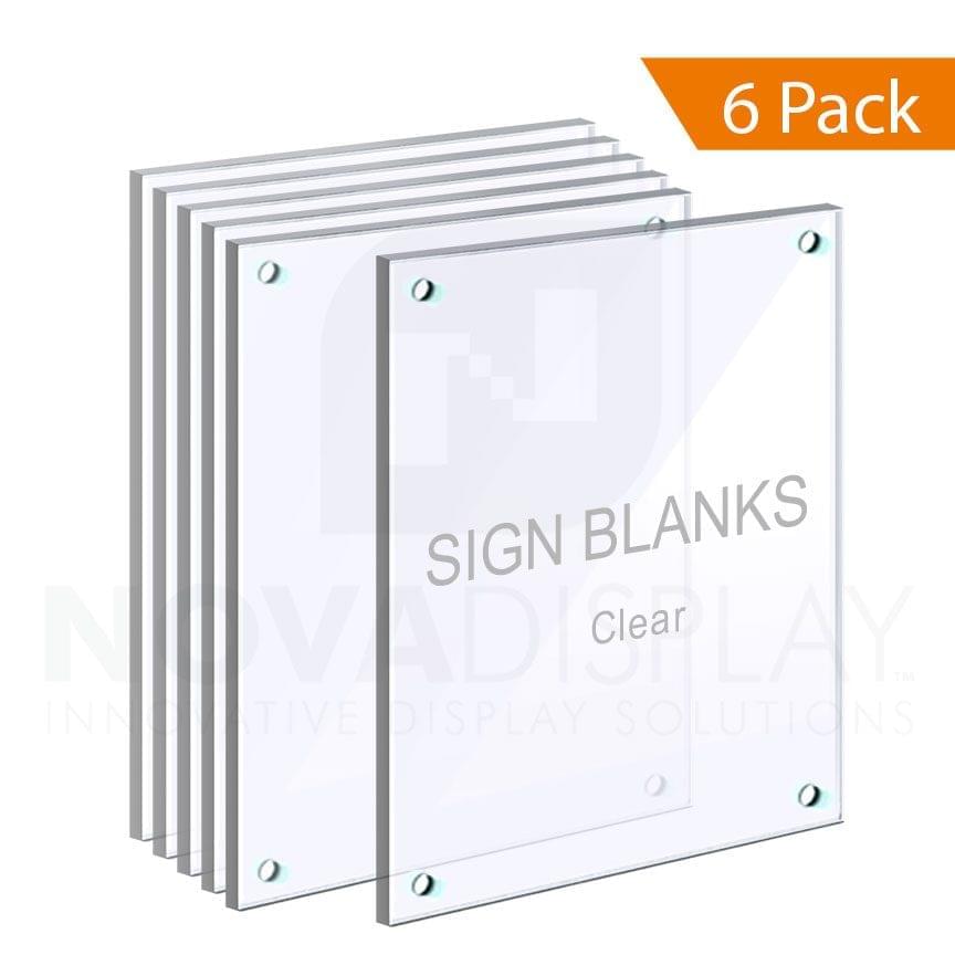 Wall Mounted Acrylic Sign Frame | Clear & Non-Glare Acrylic Blank Set