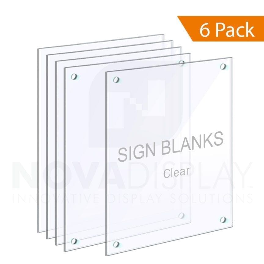 1/8" Clear Acrylic Sign Blanks with M10 Holes | Saving Bundles