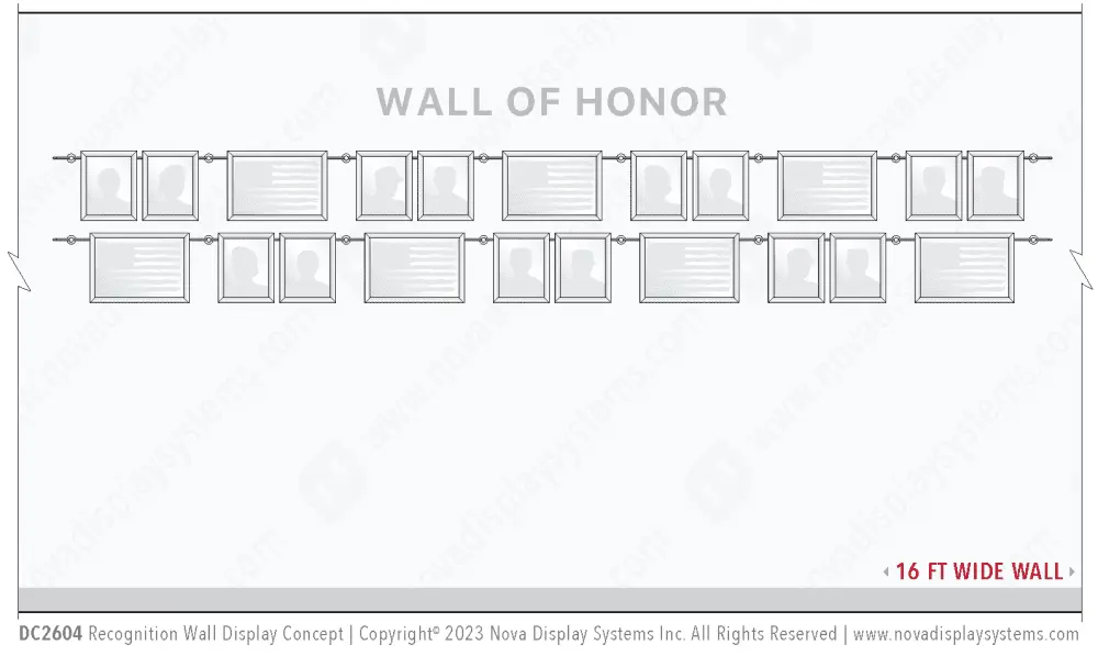 DC2604 Recognition Wall Display Concept Idea | Wall of Honor