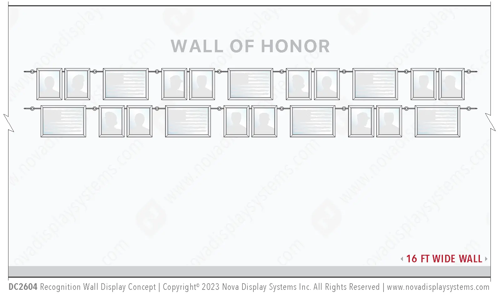 DC2604 Recognition Wall Display Concept | Wall of Honor Display