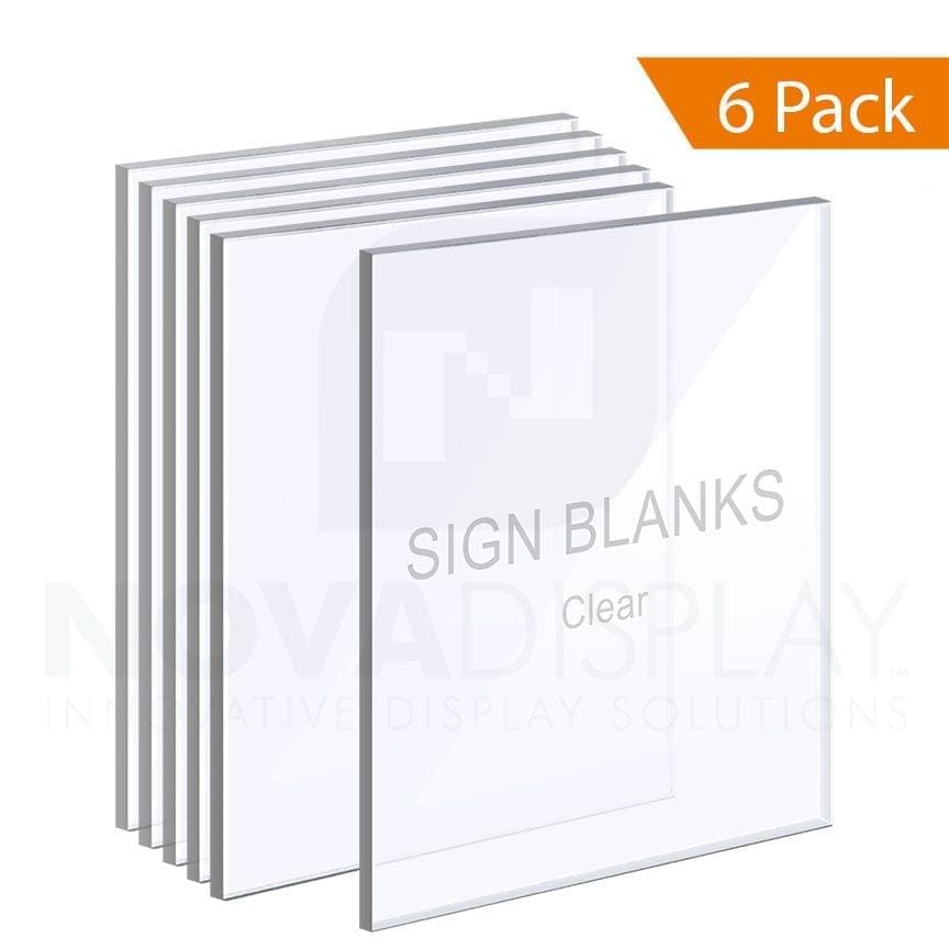 1/4" Clear Acrylic Sign Blanks without Holes | Saving Bundles