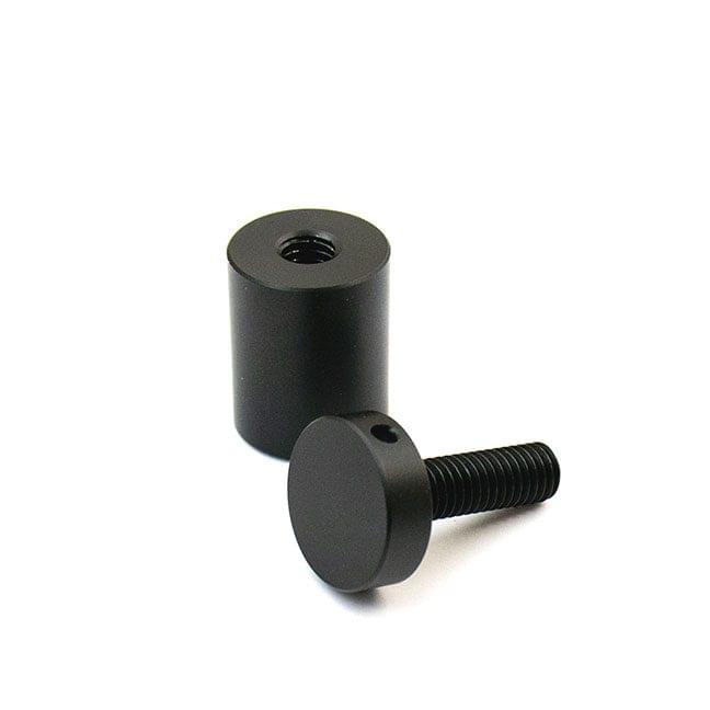 5/8" Dia x 3/4" Sign Standoff with M6 Stud-Cap | Satin Black Aluminum