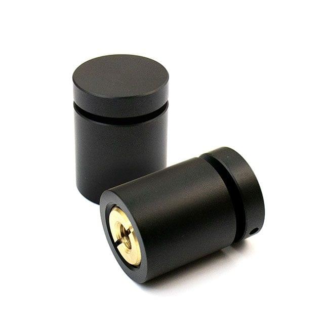 3/4" Dia x 3/4" Sign Standoff with M6 Stud-Cap | Satin Black Aluminum