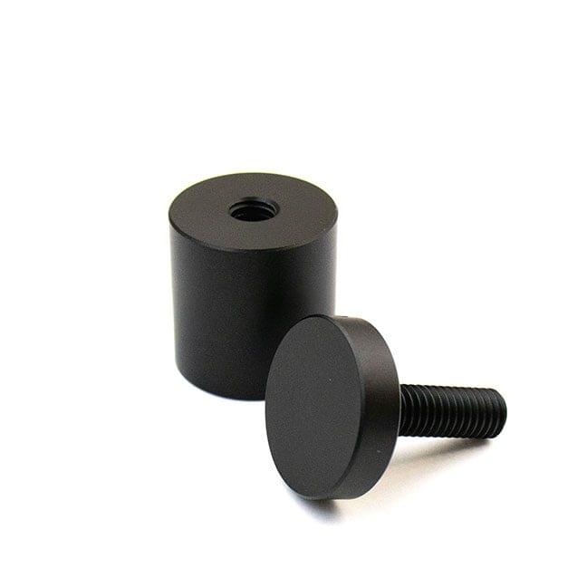 3/4" Dia x 3/4" Sign Standoff with M6 Stud-Cap | Satin Black Aluminum