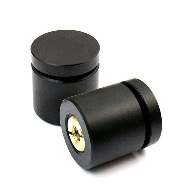 1" Dia. x 3/4" Sign Standoff with M6 Stud-Cap | Satin Black Aluminum