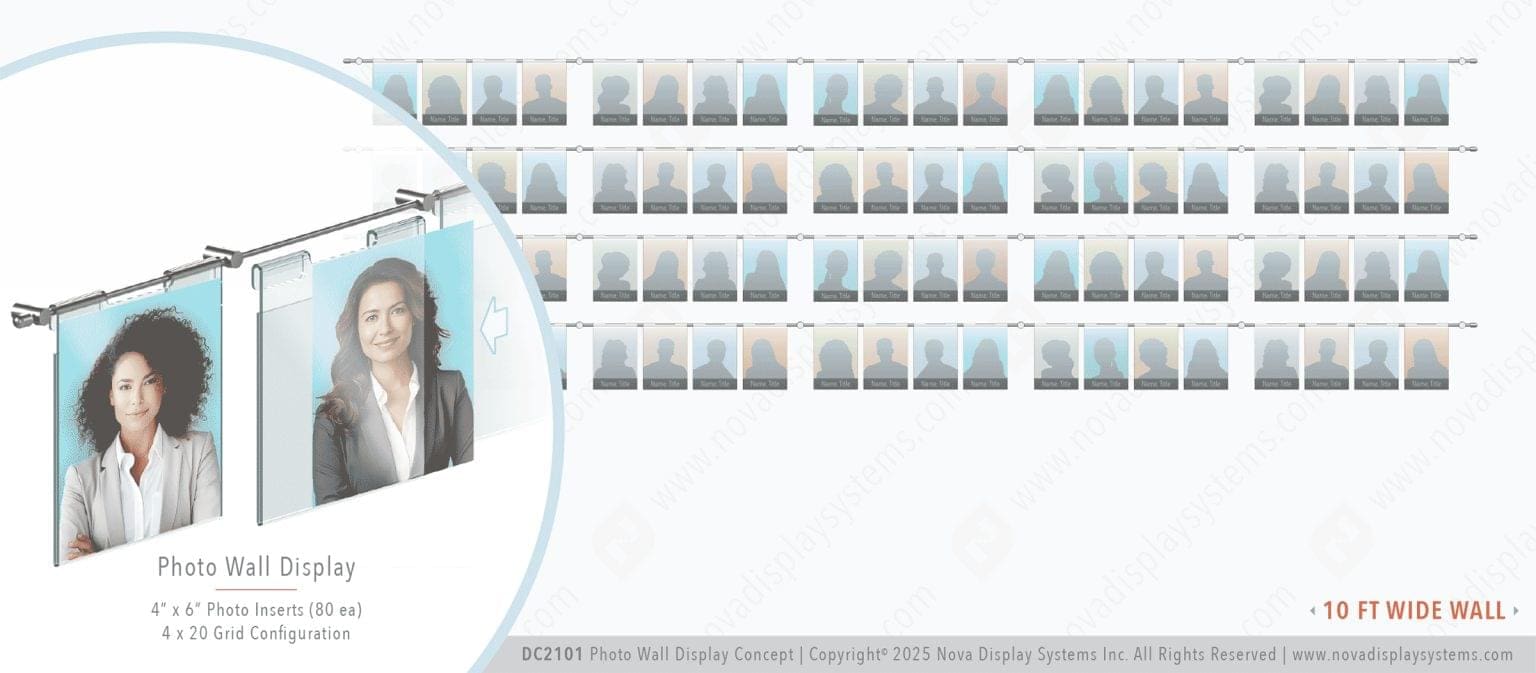 DC2101 Photo Wall Display Concept – 10ft Wall | Employee Walls