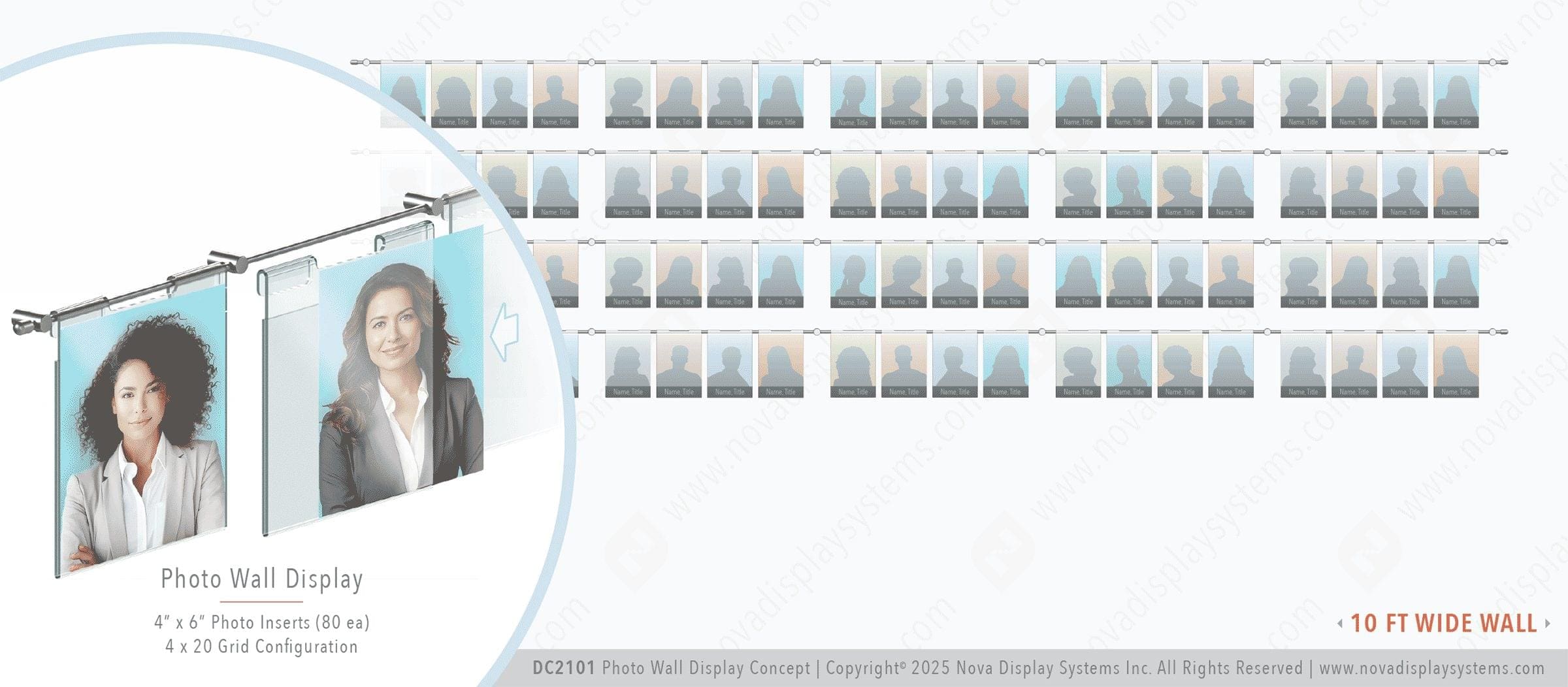 DC2101 Photo Wall Display Concept – 10ft Wall | Employee Walls