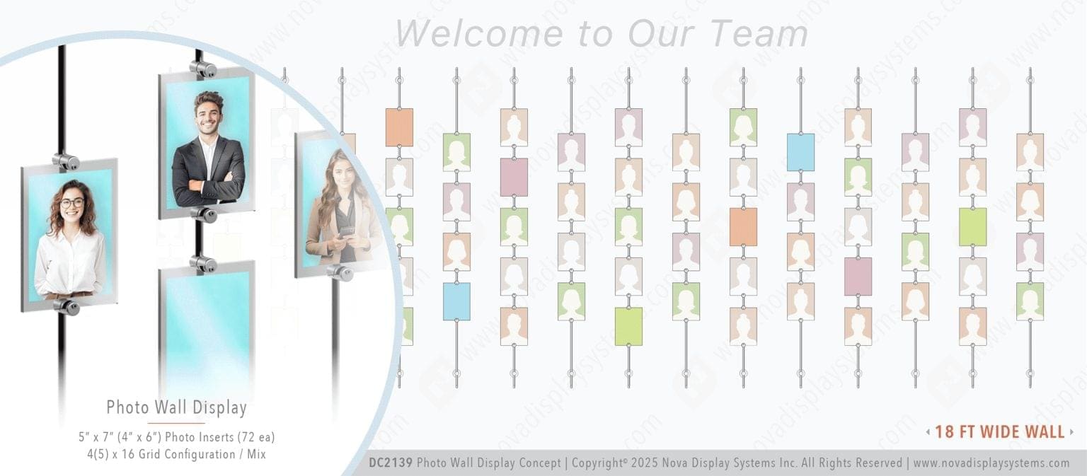 DC2139 Photo Wall Display Concept – 18ft Wall | Employee Photos